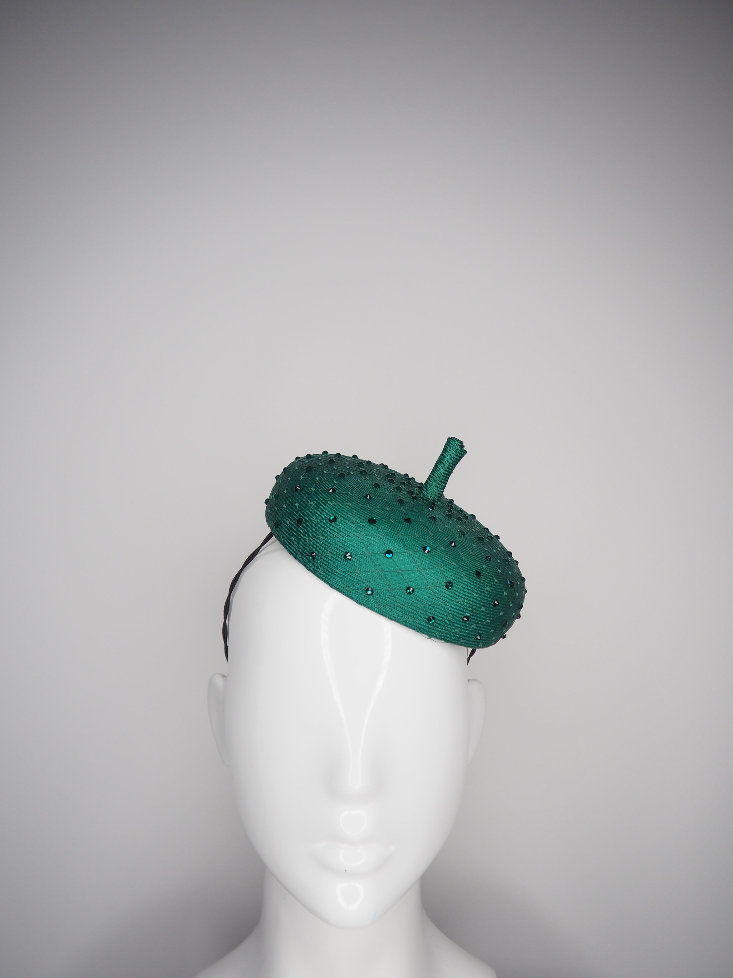 Emerald glimmer- super vine vintage emerald green straw with crystal d ...